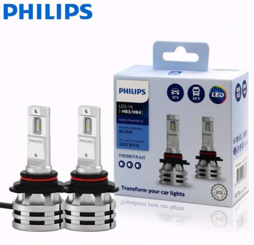 Promo Philips LED Headlamp HB3 HB4 Ultinon Essential G2 12V-24V 6500K ...