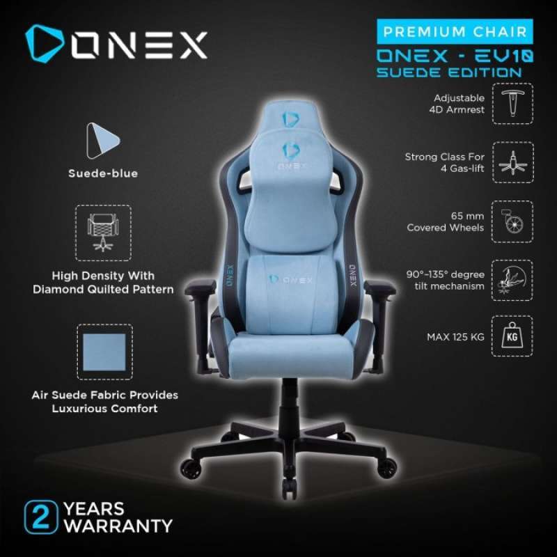 Jual ONEX EV10 EVOLUTION SUEDE EDITION KURSI GAMING CHAIR - BLUE di ...