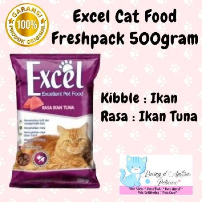 Jual Excel Makanan Kucing Cat Food Drydood Catfood Tuna Ayam Donut Ikan ...