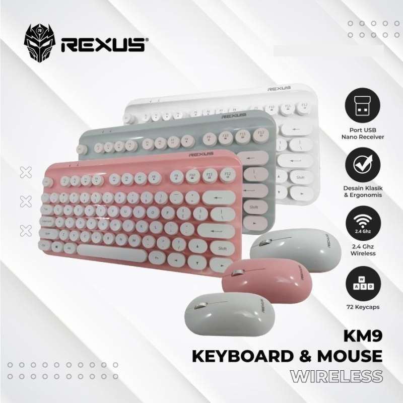 Jual Keyboard Mouse Wireless Combo Rexus Keyboard Mouse Wireless Km9 ...