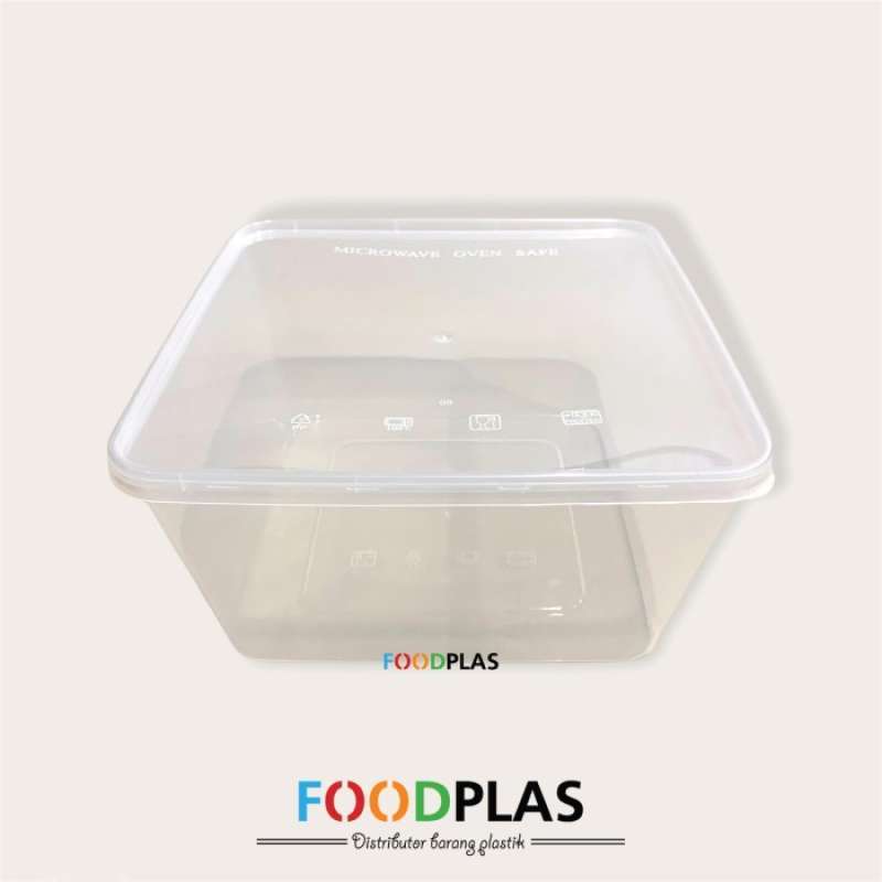Jual Thin Wall Kotak Makan Persegi Plastik 3000 Ml Square Isi 25 Pcs