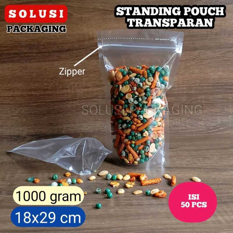Jual ISI 50 PCS Standing Pouch TRANSPARAN 1Kg KPACK LIGHTPACK 1829 ...