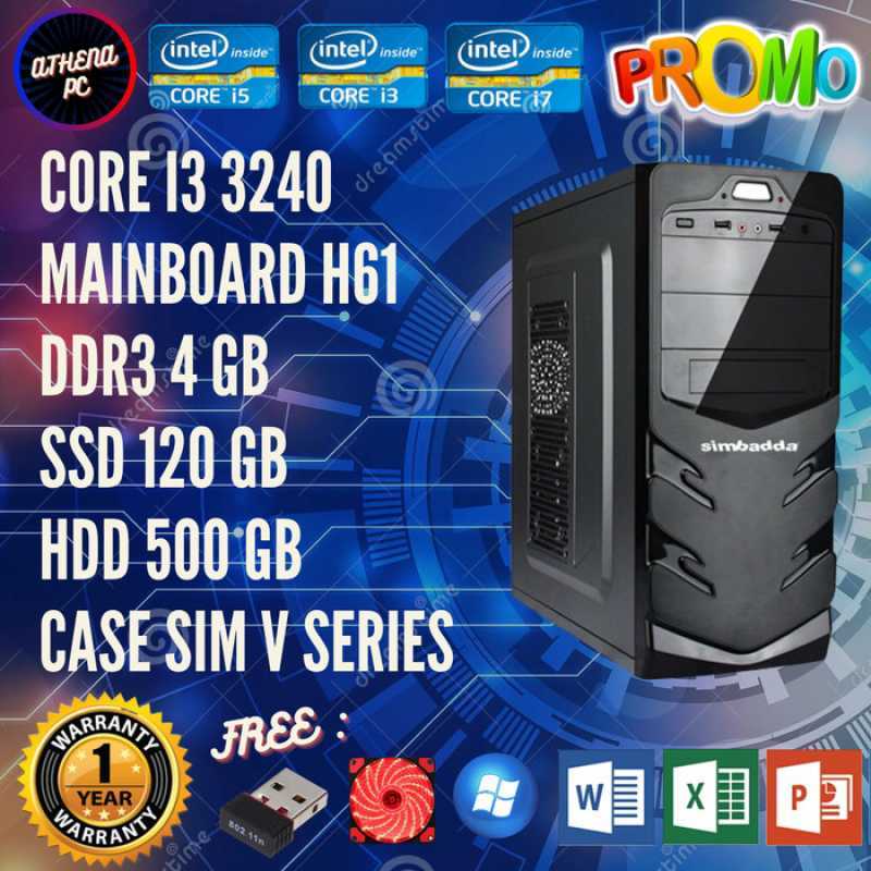 Jual KOMPUTER PC Rakitan Core i3 3240 DDR3 4GB SEKOLAH OFFICE KANTOR RK46 di Seller Cullen ...