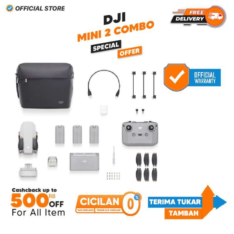 Jual Resmi DJI MIni 2 Fly More Combo | Basic not Mavic - Internasional ...