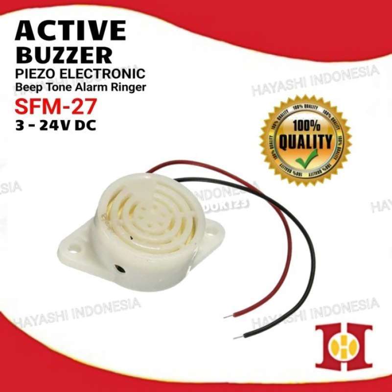 Jual Continuous Alarm DC 3-24V Piezo Active Buzzer SFM27 Speaker 5V 9V 12V di Seller ...