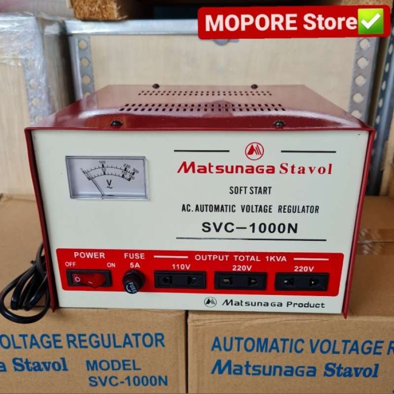 Jual Stabilizer MATSUNAGA 1000Watt Model SVC-1000N Warna Merah di ...