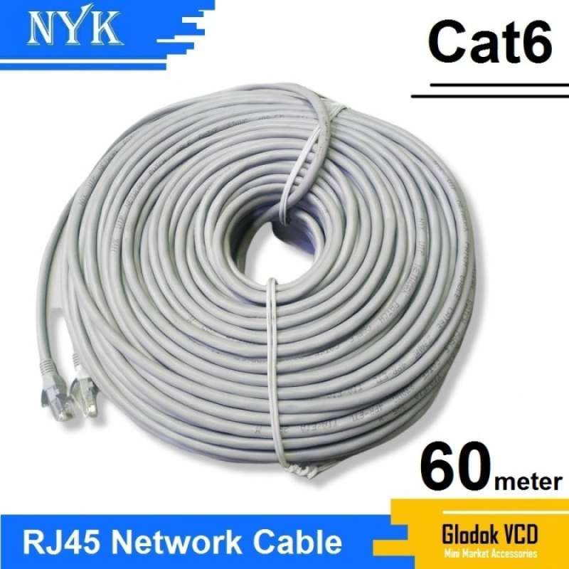 Promo Nyk Kabel Lan Utp Rj45 Cat6E 60M Internet / Ethernet Cable 60 ...