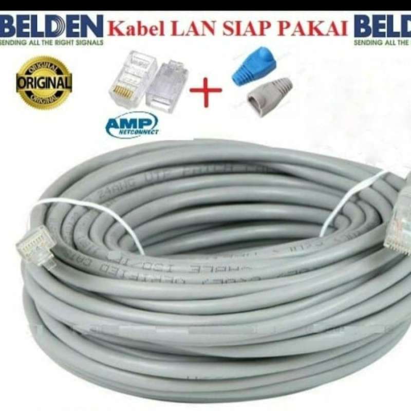 Promo Belden Utp Cable Lan Cat.5E + Rj45 + Plug Boot @ 20 Mtr Diskon 15 ...