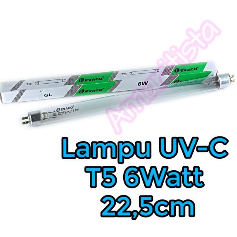 Jual LAMPU UV UVC GERMICIDAL STERILIZER T5 6W 22.5CM EVACO STERIL KUMAN ...