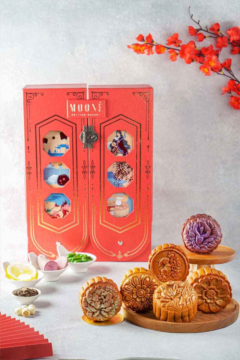 Jual MOONE Exclusive 6 Mooncake Hamper Fan Packaging 2022 kue bulan di ...