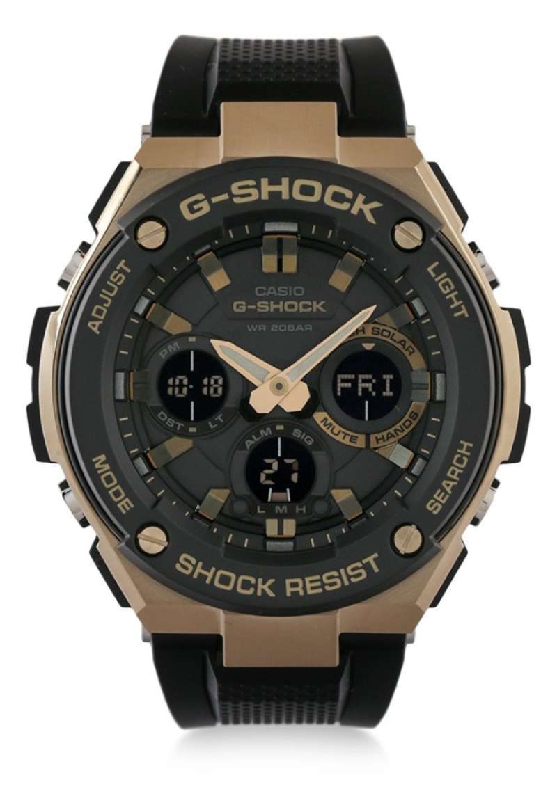 Jual CASIO G-SHOCK TERBARU ASLI STEEL ANALOG BLACK GOLD CG-GST-S100G ...