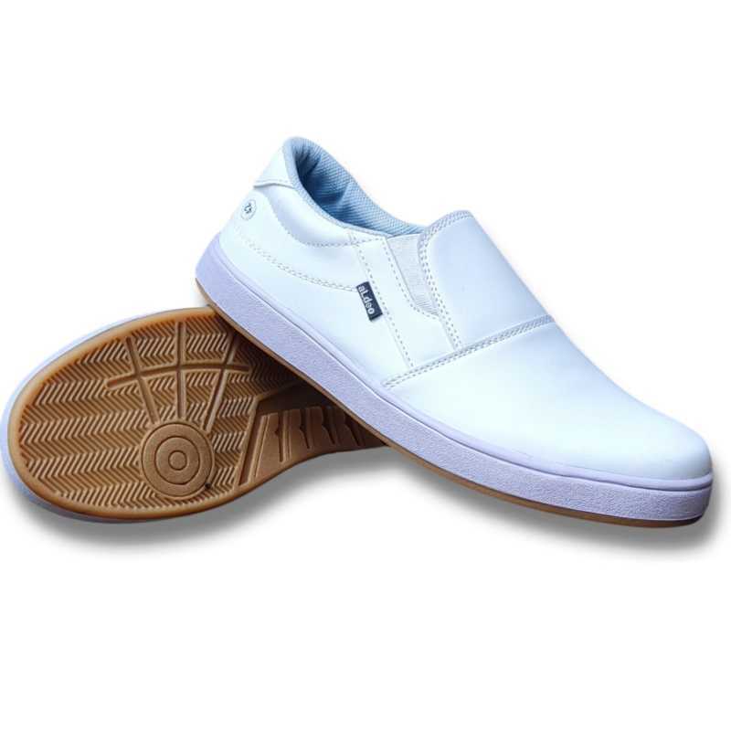 Promo Aldhis S230 Sepatu Slip On Pria Putih Polos Original Lokal Slop ...