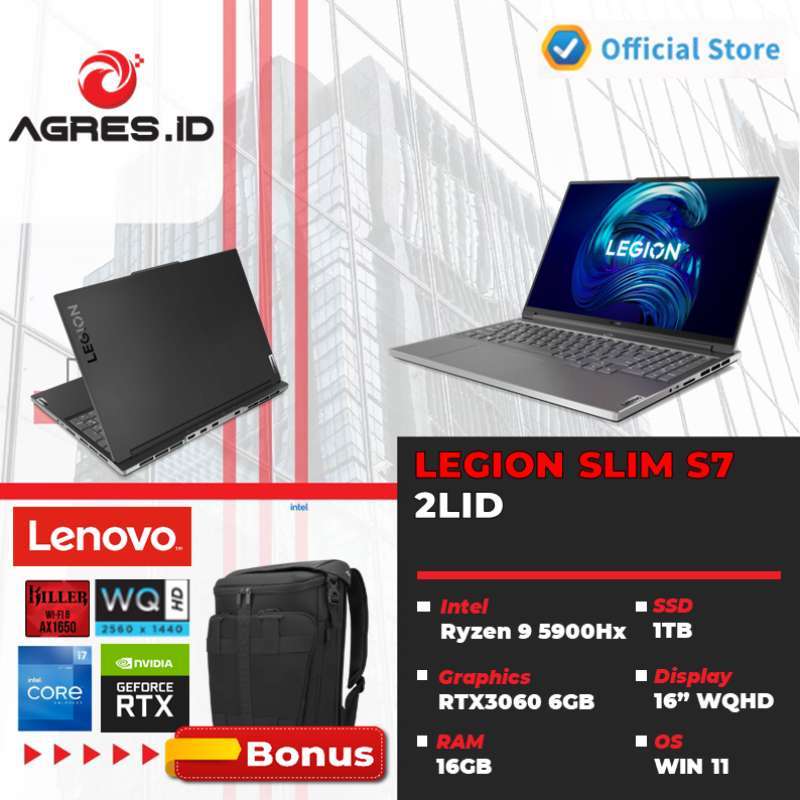 Jual LENOVO LEGION SLIM S7 2LID - I7 12700H 16GB 1TBSSD RTX3060 6GB ...
