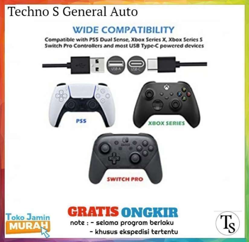 Promo Kabel Cas Charger Usb C Stik Stick Ps5 Xbox Series Nintendo ...