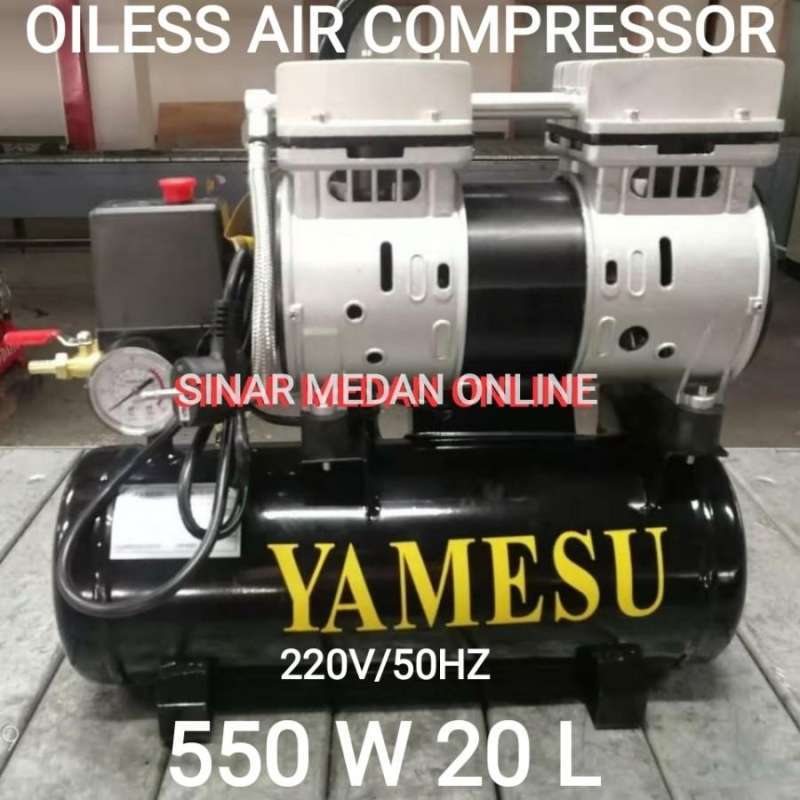 Jual Kompresor Angin Tanpa Oli 550 W 20 L Silent Oiless Air Compressor ...