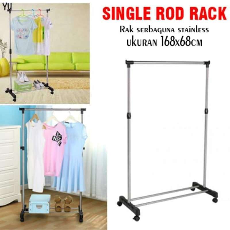 Jual Rak Baju gantung Single Rod Rack laundry setrikaan gantungan baju ...