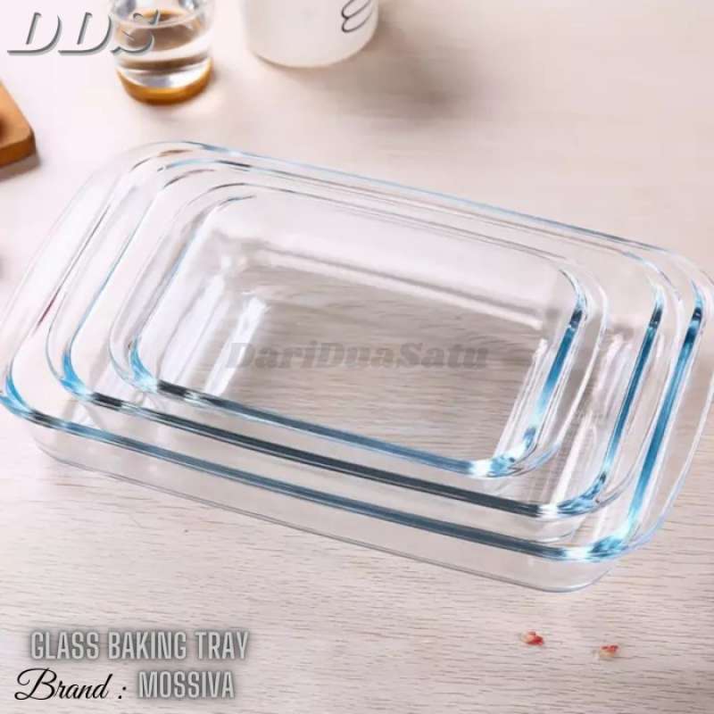 Promo 1 Set Loyang Kaca Persegi Glass Baking Tray Rectangular Roaster ...