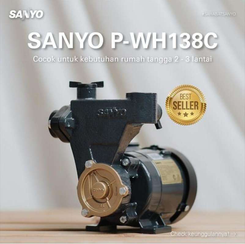 Jual Pompa Air SANYO PWH 138 C Non Otomatis 125 Watt Sumur Dangkal ...