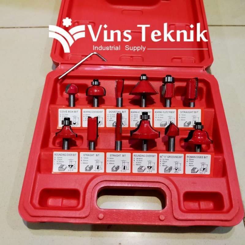 Jual mata profil mata router bit mata trimmer set 1/4 inch di Seller ...
