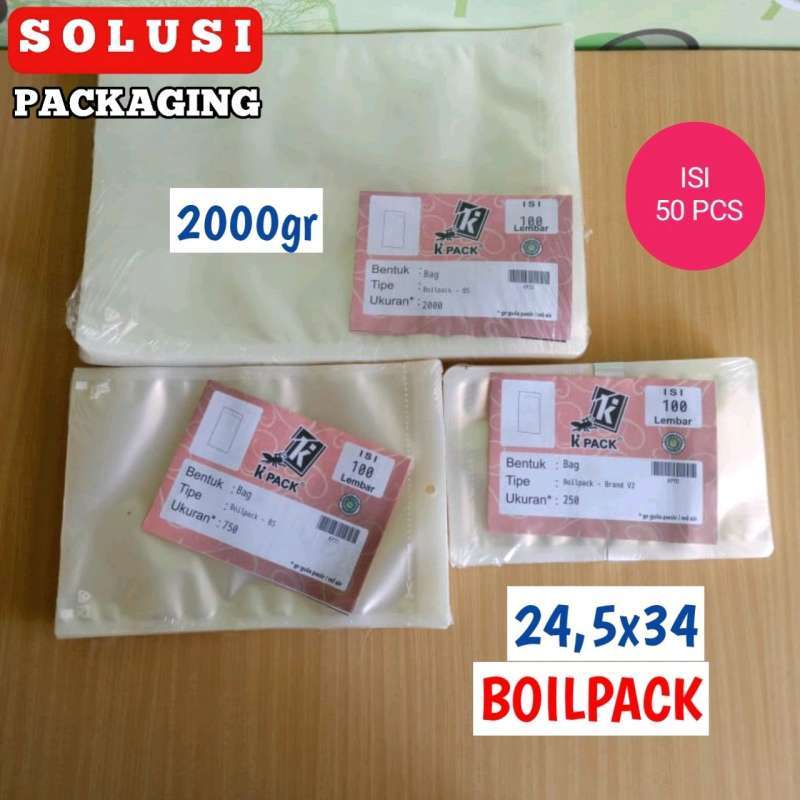 Jual Isi 50 Pcs Boilpack 2000gr Kemasan Plastik Makanan Rendang Dapat
