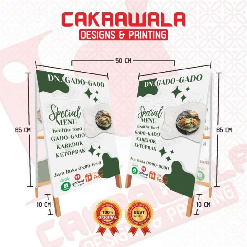 Jual Stand Banner Kayu Ukuran 50 X 75 - Banner Segitiga Kayu Promosi ...
