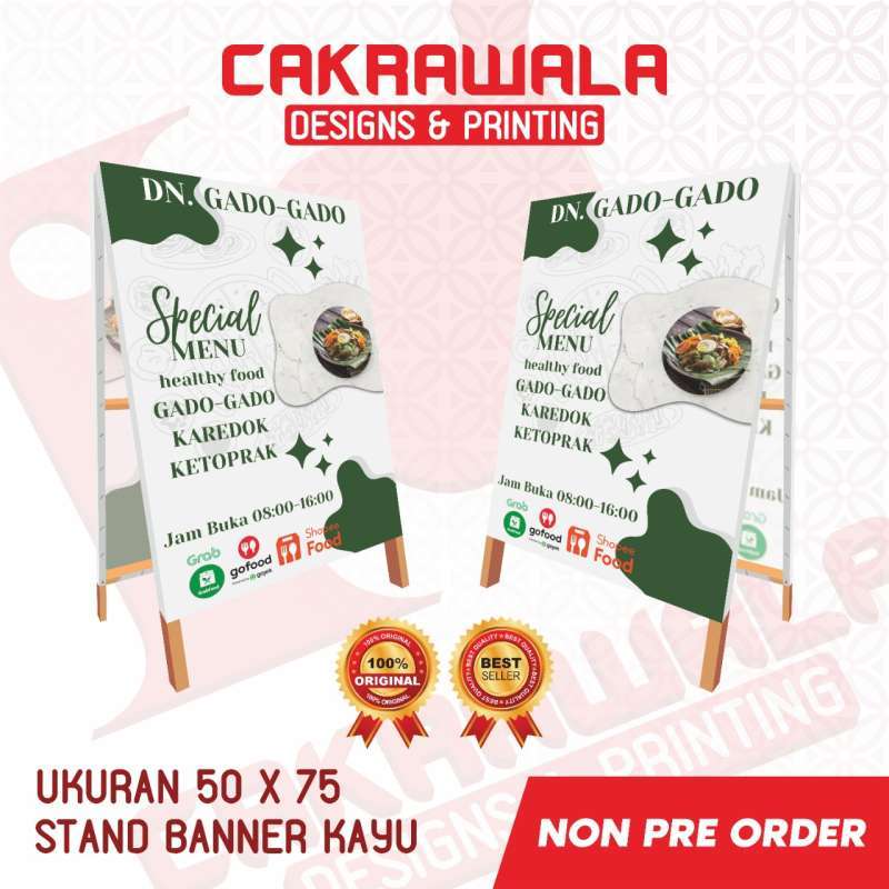 Jual Stand Banner Kayu Ukuran 50 X 75 - Banner Segitiga Kayu Promosi ...