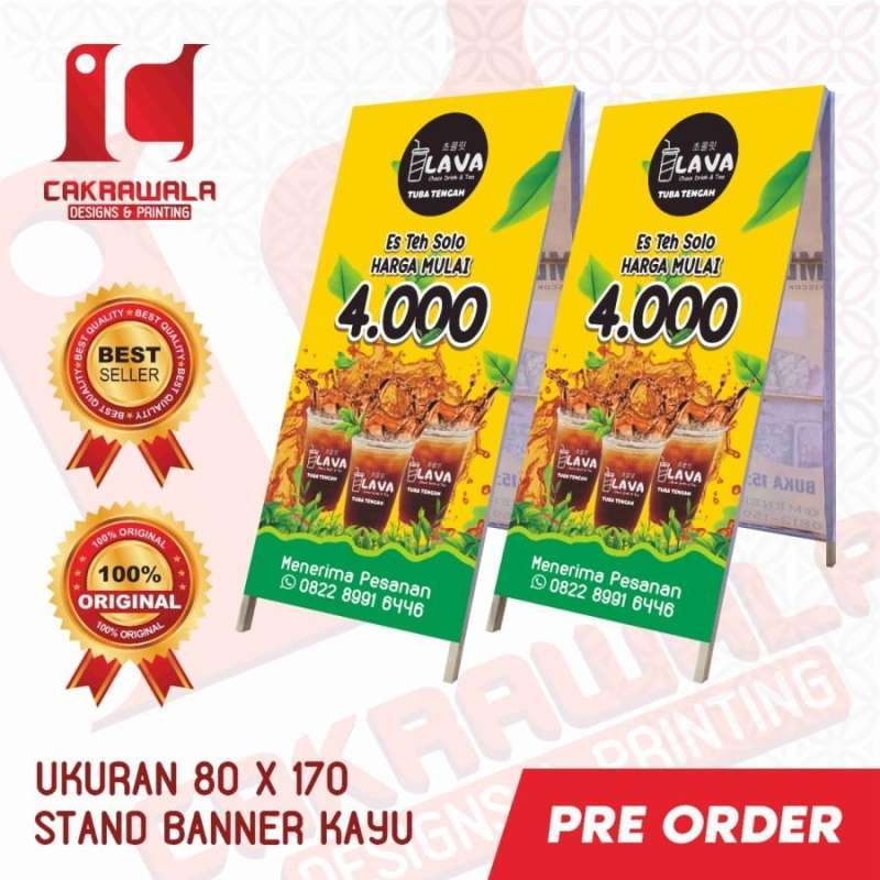Jual Stand Banner Kayu Ukuran 80 X 170 - Segitiga Banner Rangka Kayu ...