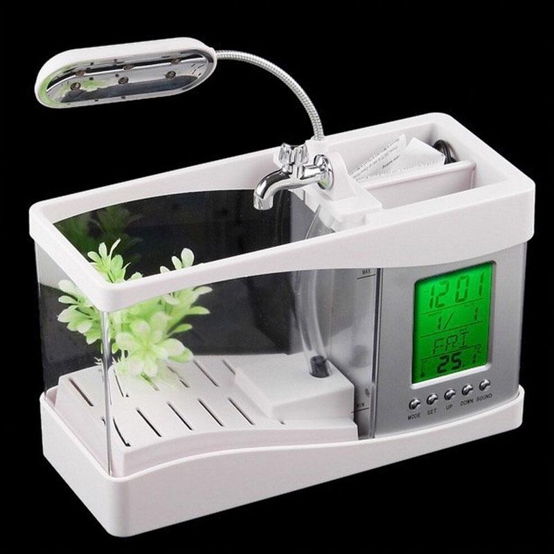 Jual gandr.corner Aquarium Mini Fish Tank USB Desktop Meja dengan Pompa ...
