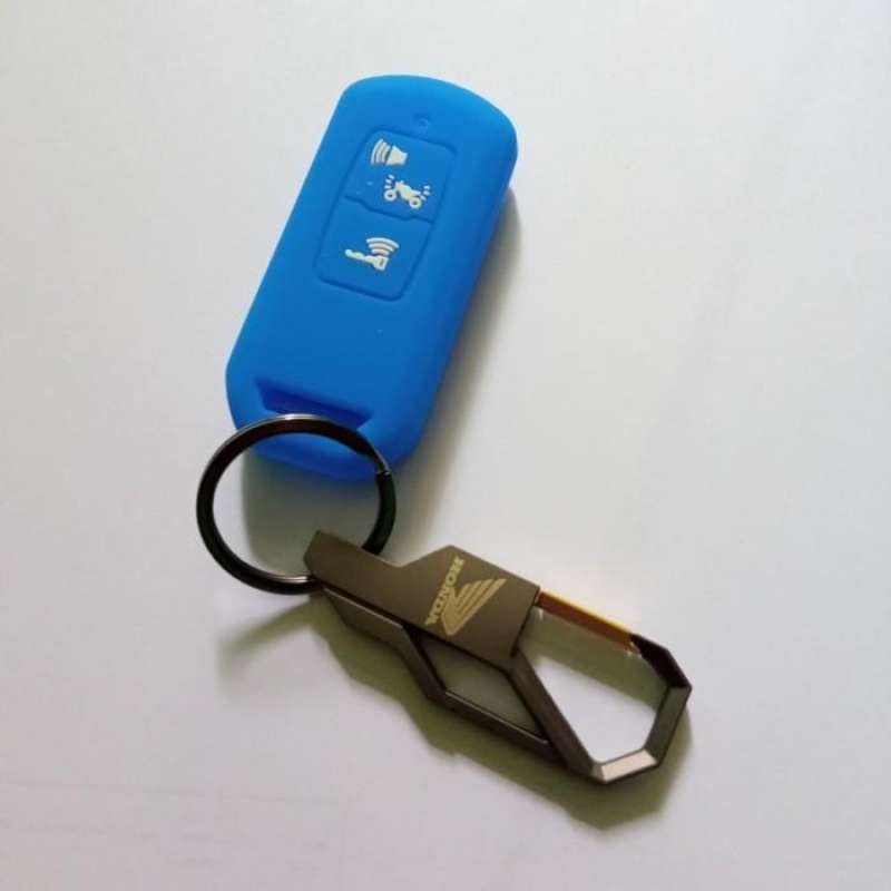 Jual Cover Remote Smart Key Honda New Pcx 160 + Gantungan Kunci - Biru ...