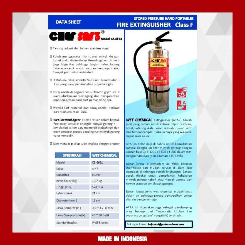 Jual Apar Dapur / Restaurant untuk kebakaran Minyak Goreng|Chef Safe di ...