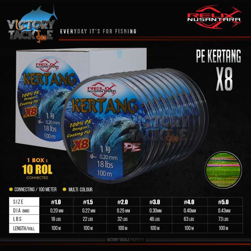 Jual SENAR PANCING BENANG PE RELIX NUSANTARA KERTANG X8 CONNECTING 100 METER di Seller Victory ...