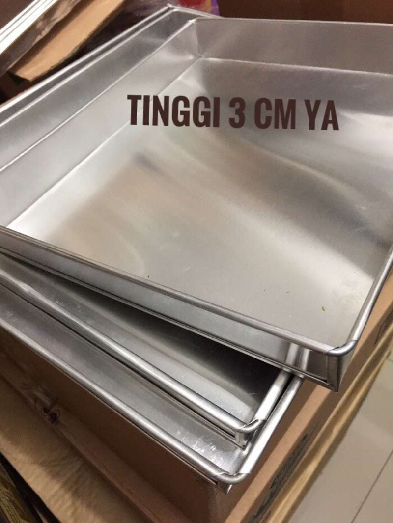 Promo LOYANG ALUMINIUM PERSEGI PANJANG TEBAL KUE BOLU GULUNG TINGGI 4 ...