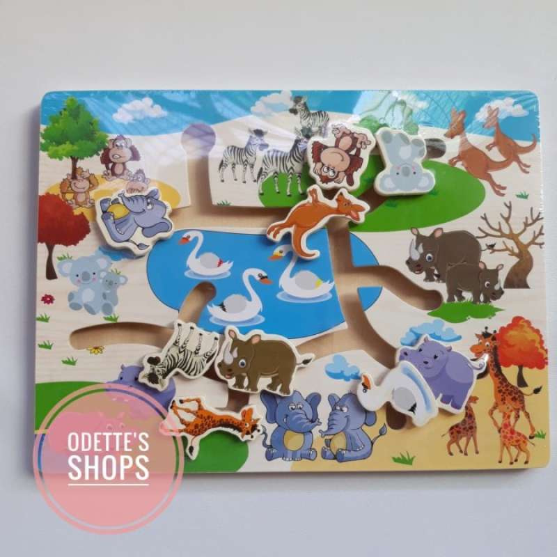 Jual Mainan Puzzle Kayu Geser Maze Hewan Dan Transport di Seller DENTA ...
