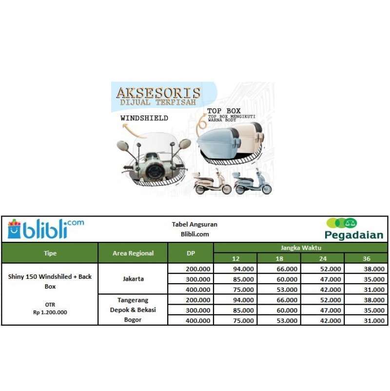 Jual Pegadaian - [DP] Keeway Shiny 150 Windshiled + Back Box [OTR ...