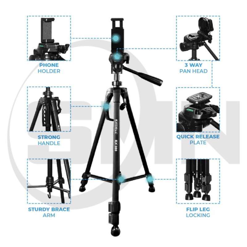 Promo Tripod EXCELL EX 380 Panhead tripod smartphone sekolah online ...