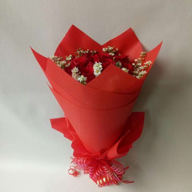 Jual Buket bunga mawar merah asli bouquet hadiah ulang tahun bucket ...