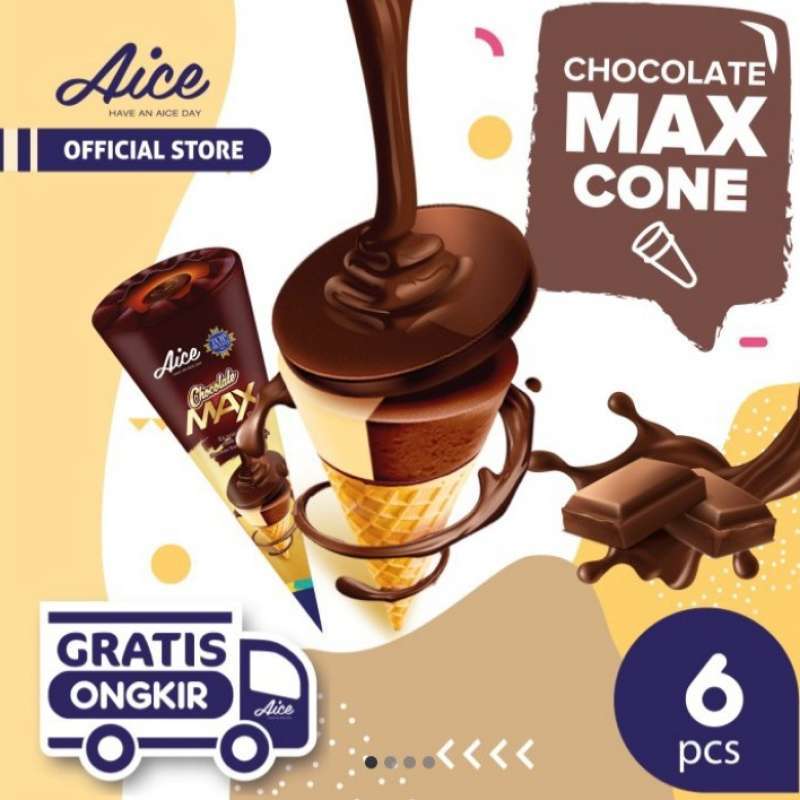 Jual Aice Ice Cream Chocolate Max Cone Isi 6 Pcs Di Seller Aice Viona ...