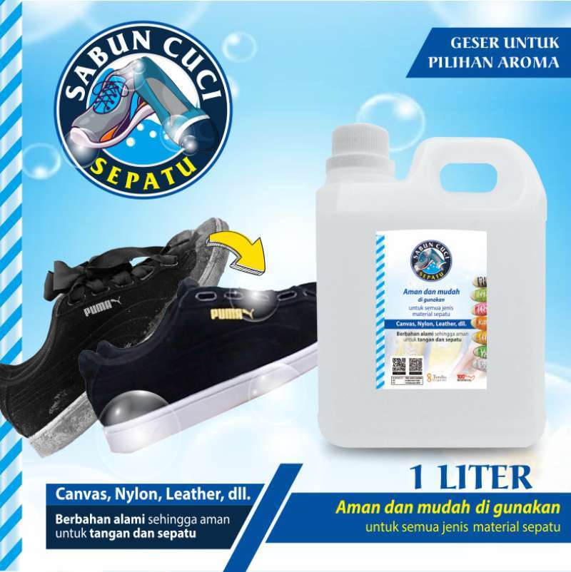 Jual Sabun Cuci Sepatu/ Cairan Pembersih Sepatu Aroma Segar Kemasan 1 Liter Jerigen - Clear ...