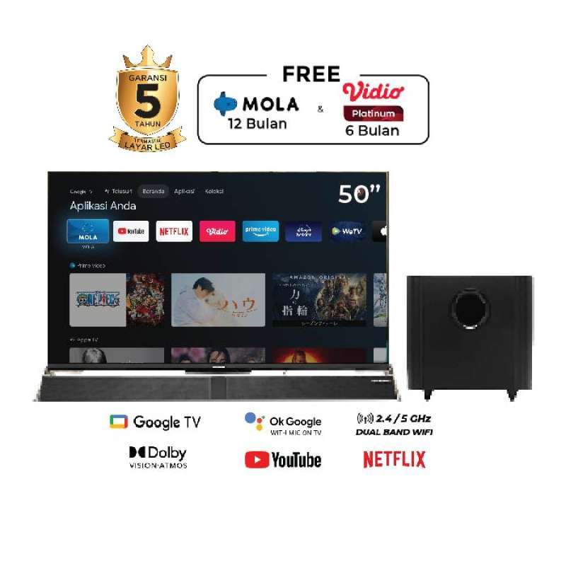Promo Polytron Smart TV Android 4K HDR 50″ 50 inch PLD 50BUG9959 Diskon ...