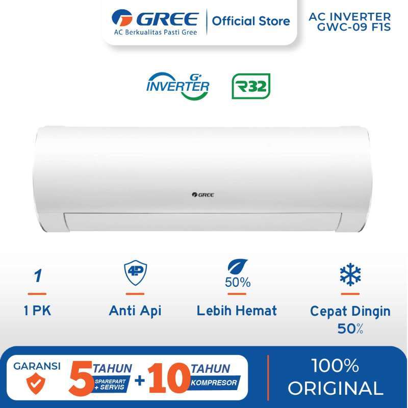 Promo GREE AC F1S SERIES - INVERTER 1 PK - GWC-09F1S - WHITE PEARL ...