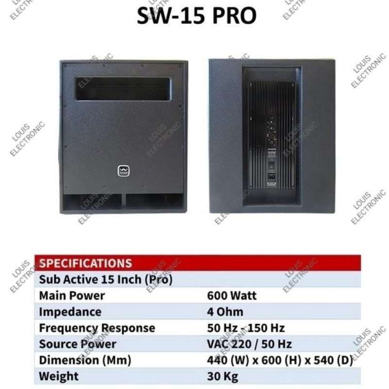 Jual Subwoofer Aktif 15 Inch Wisdom Sw 15 Pro Sw15pro Sw15 Pro Original Di Seller Louis ...