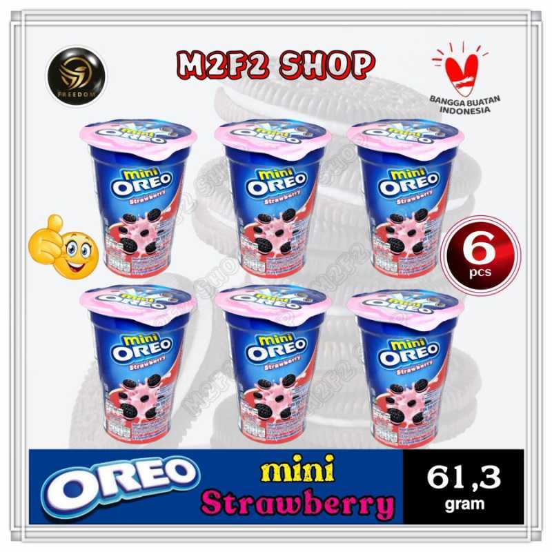 Jual Biskuit Oreo Cup Mini Strawberry | Stroberi - 61,3 gr (Kemasan 6 ...