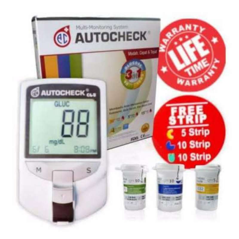 Jual Autocheck 3In 1-Alat Autocheck-Alat Test 3 Fungsi-Alat Test Darah ...