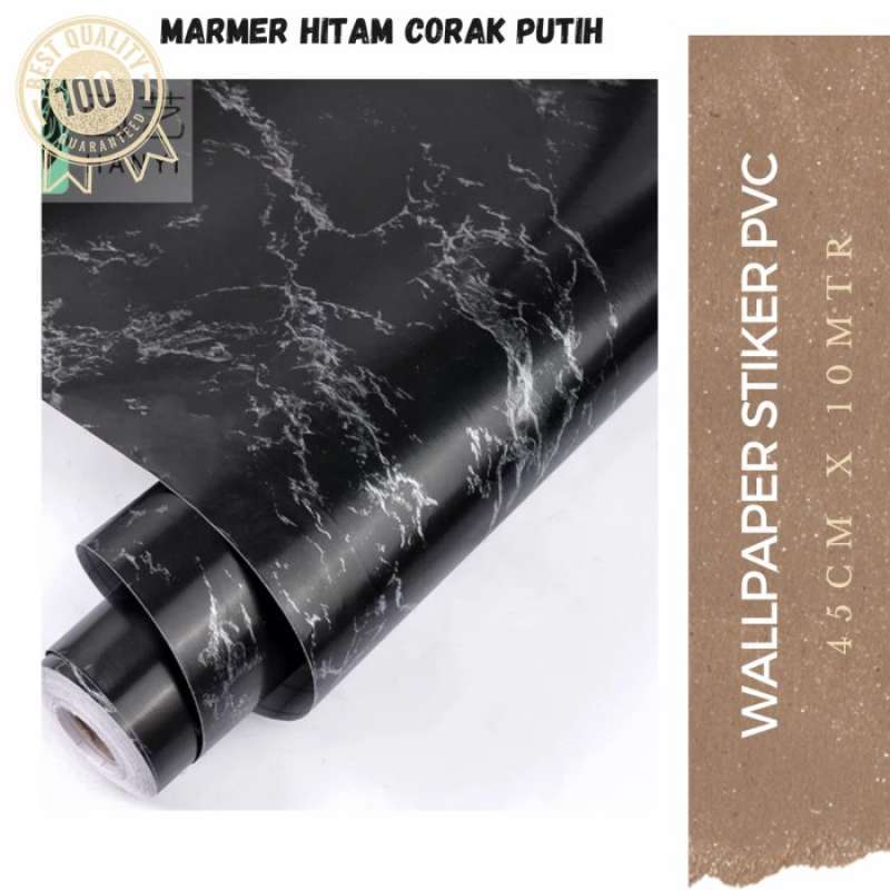 Jual Marmer Granit Hitam Corak Putih Uk.45cm X 10mtr - Wallpaper Stiker ...