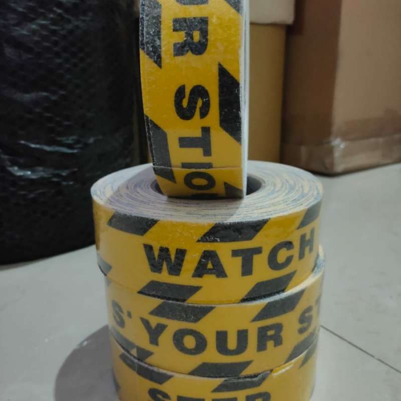 Promo Lakban Anti Slip Tangga - Watch Your Step (Safety walk) 5cm x ...