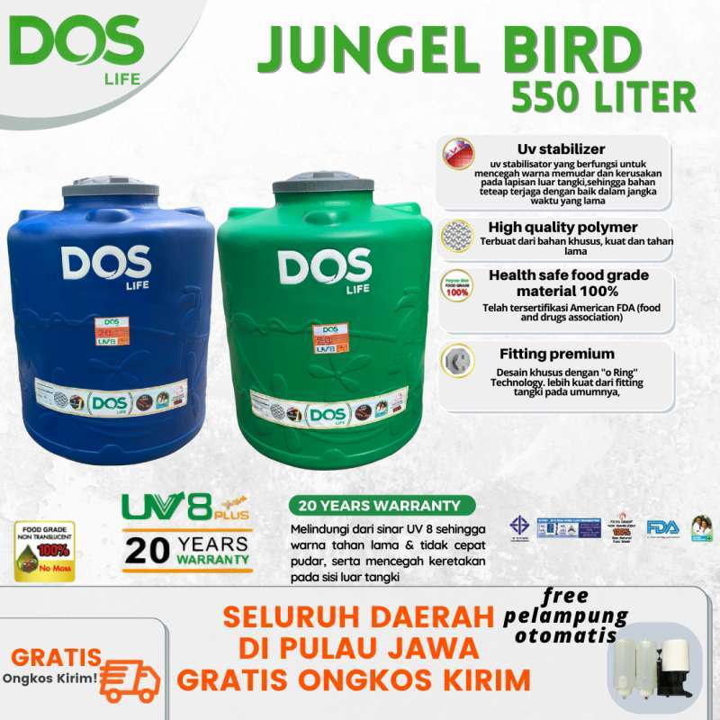Jual DOS - Water Tank Junglebird 550 Liter Toren Air Tandon Air Tanki ...