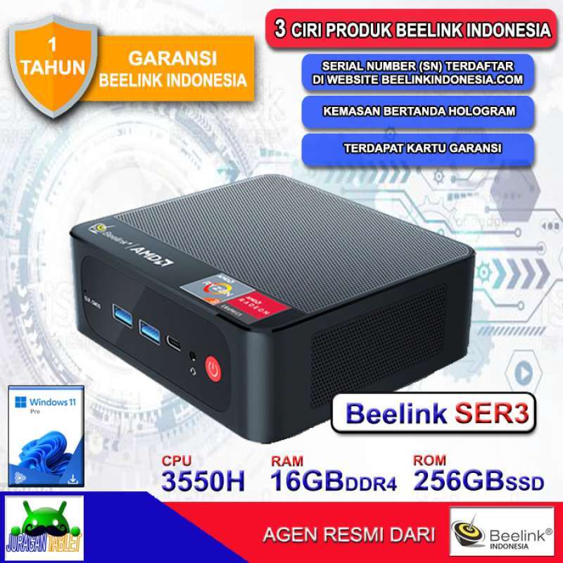 Jual Mini PC Beelink SER AMD Ryzen5 3550H 16/256GB SSD NVMe Windows 11 ...