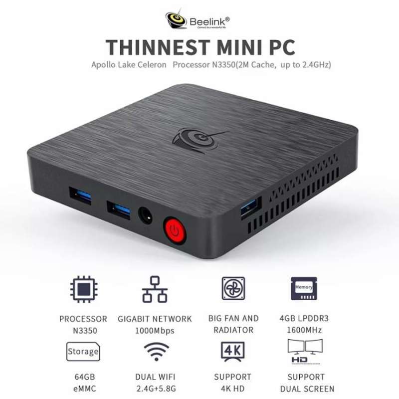 Promo Mini Pc Beelink T4 Pro N3350 4/64gb Dual Hdmi Wifi Windows 10 ...
