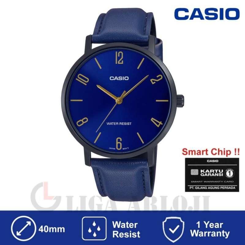 Jual CASIO MTP-VT01BL-2BUDF Jam Tangan Pria Analog Tali Kulit Biru ...