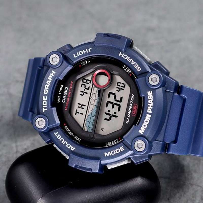 Jual Casio Ws-1300h-2avdf Jam Tangan Pria Digital Tide Graph Biru ...